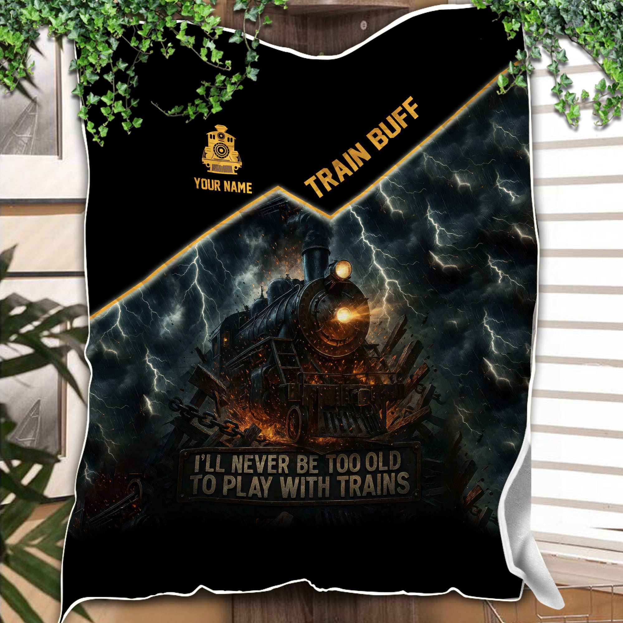 Railspirit Personalized Train Buff Premium Quilts I'll Never Too Old T ...