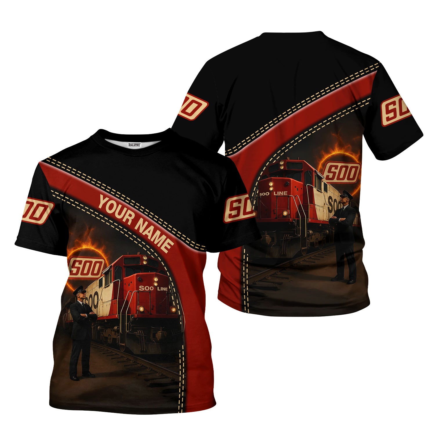 Railspirit Personalized Soo Line Railroad T-Shirt with Custom Job Posi ...