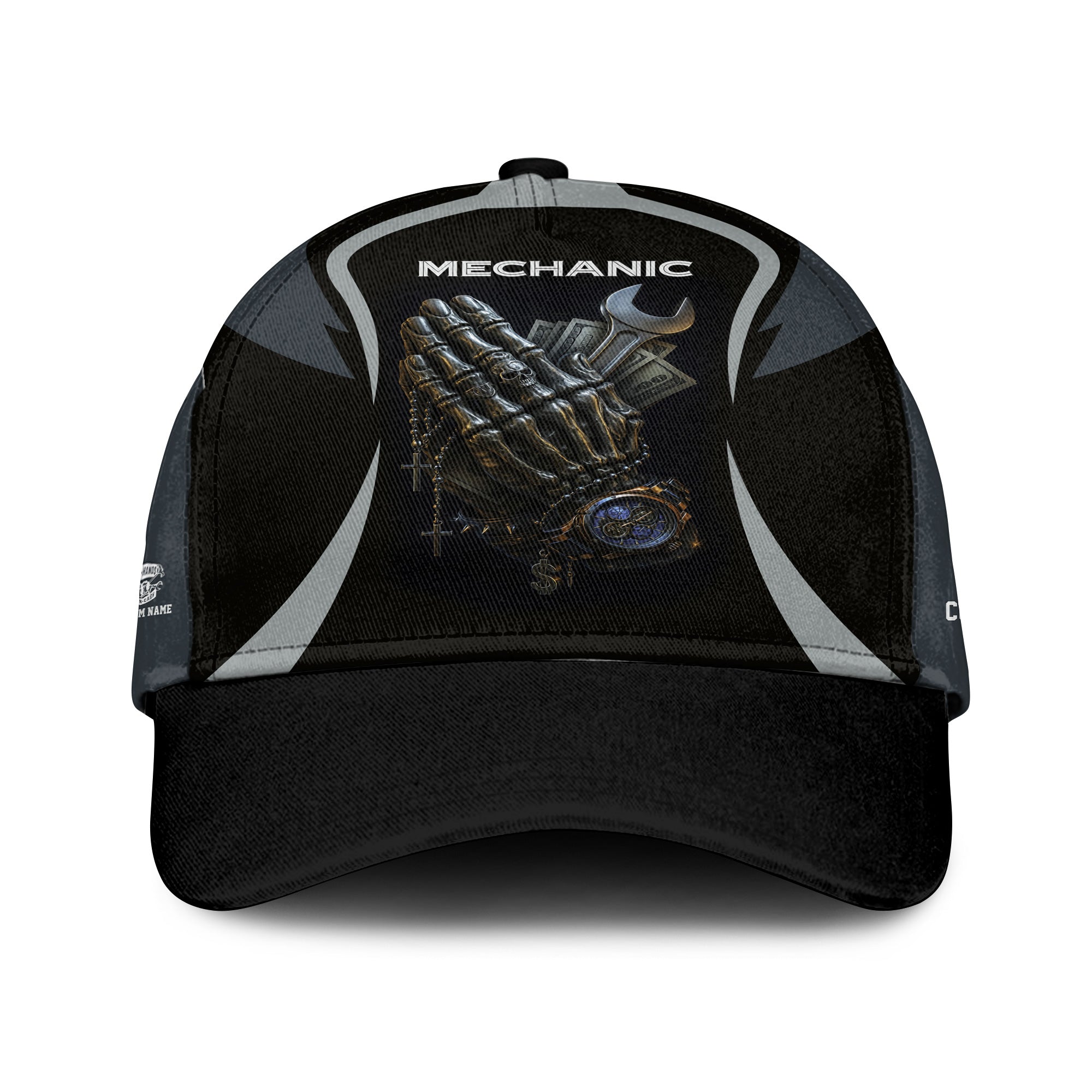 Personalized Classic Cap Just Wait Until You Hire A Bad Mechanic Skull ...