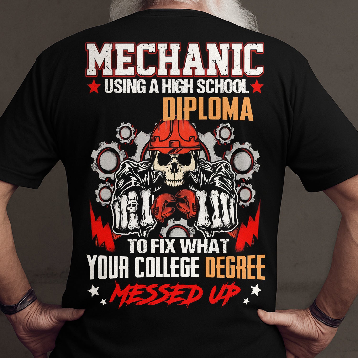 Mechanic High School Diploma Shirt, Funny Mechanic Fixing College Degr ...