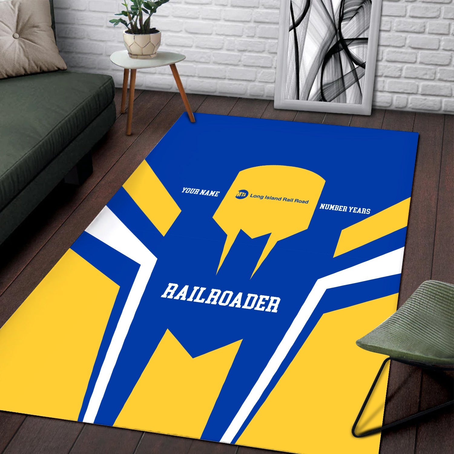 Railspirit Personalized Long Island Railroad Area Rug Custom Year Rail ...