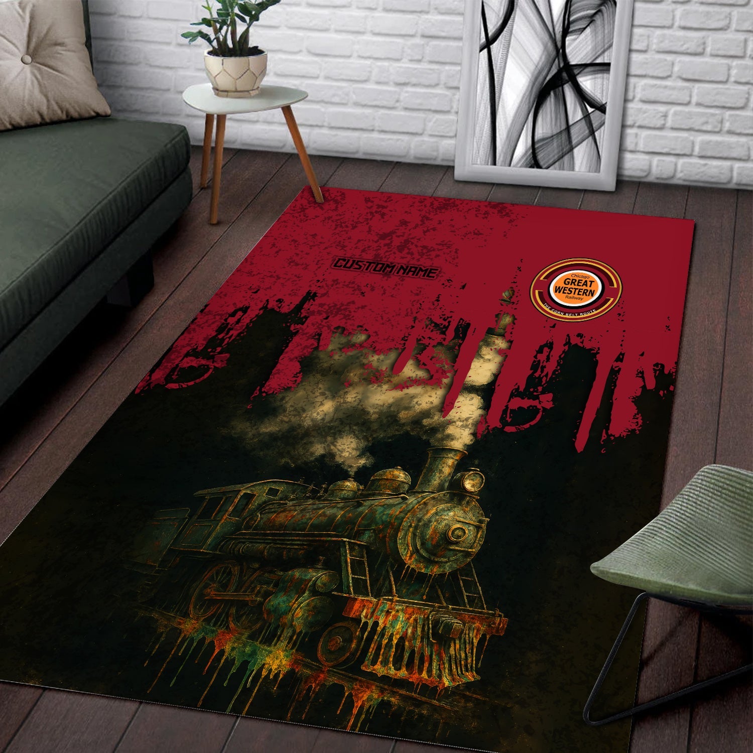 Railspirit Personalized Chicago Great Western Railroad Area Rug Vintag ...