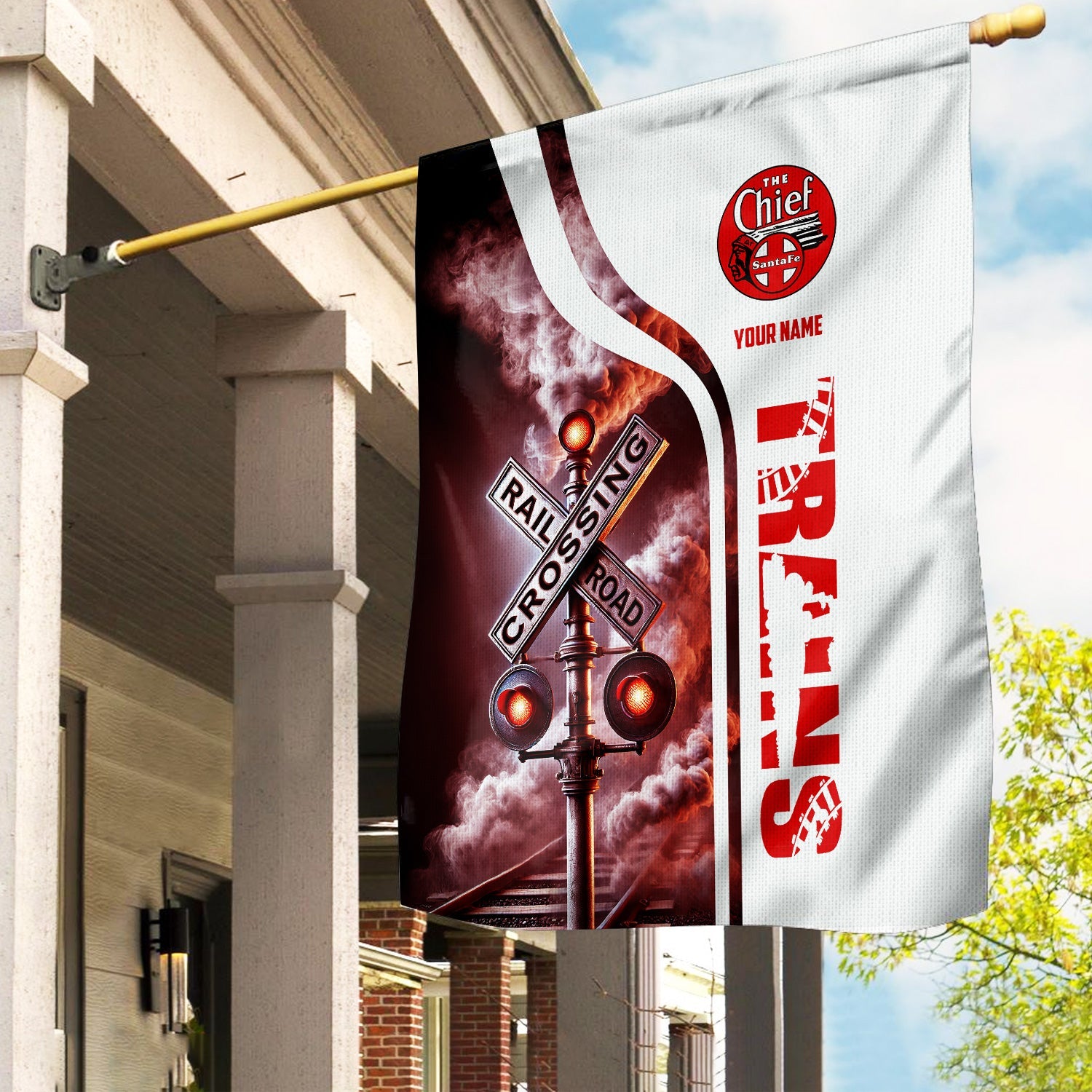 Railspirit Personalized The Chief Santa Fe Railroad Garden Flag Railro ...