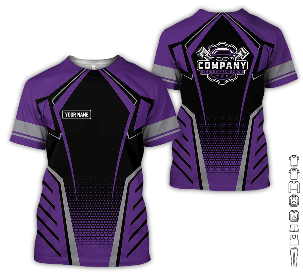 Personalized Garage Uniform in Classic Purple, Mechanic Work Shirt for ...