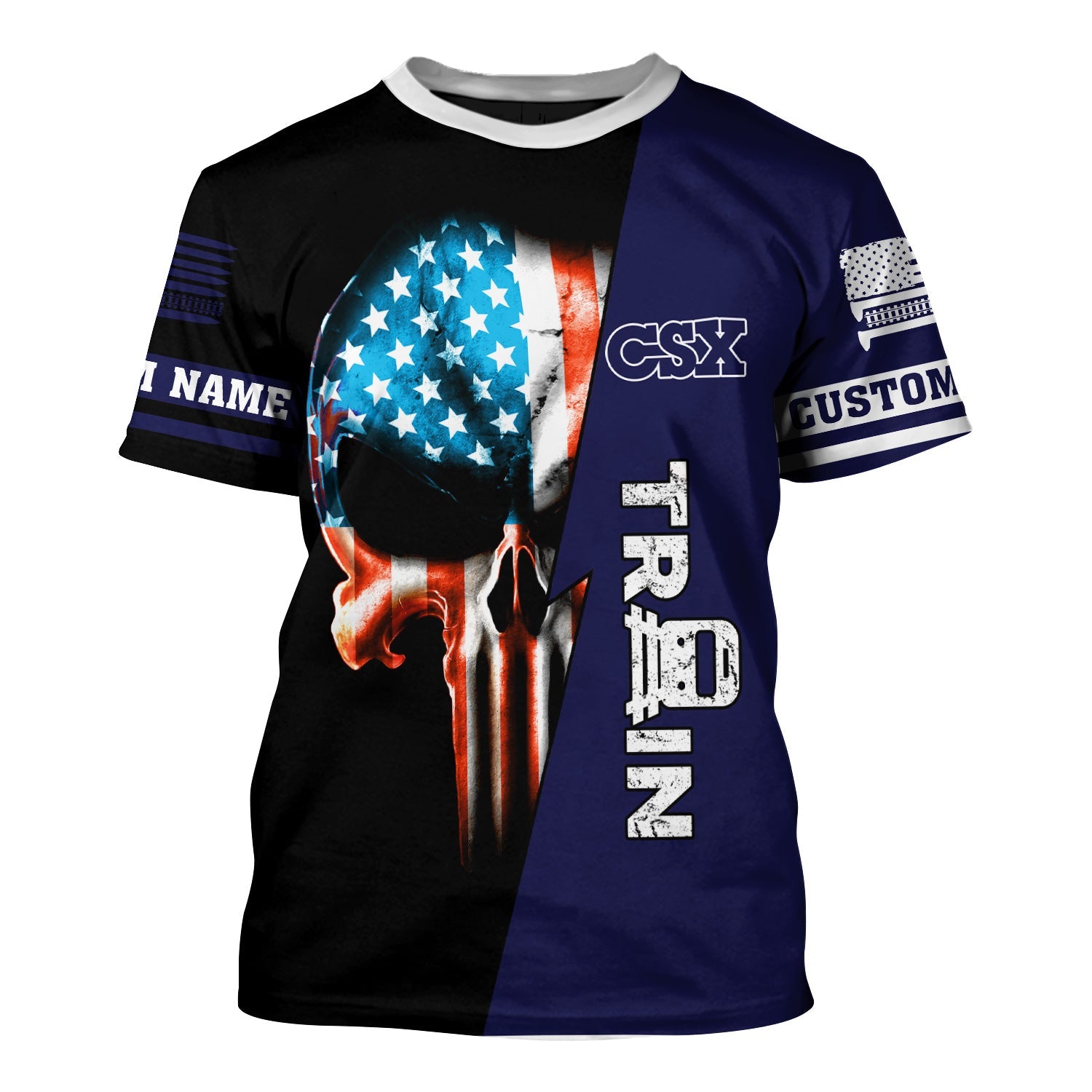 Railspirit Personalized CSX Transportation Railroad T-Shirt Train Skul ...