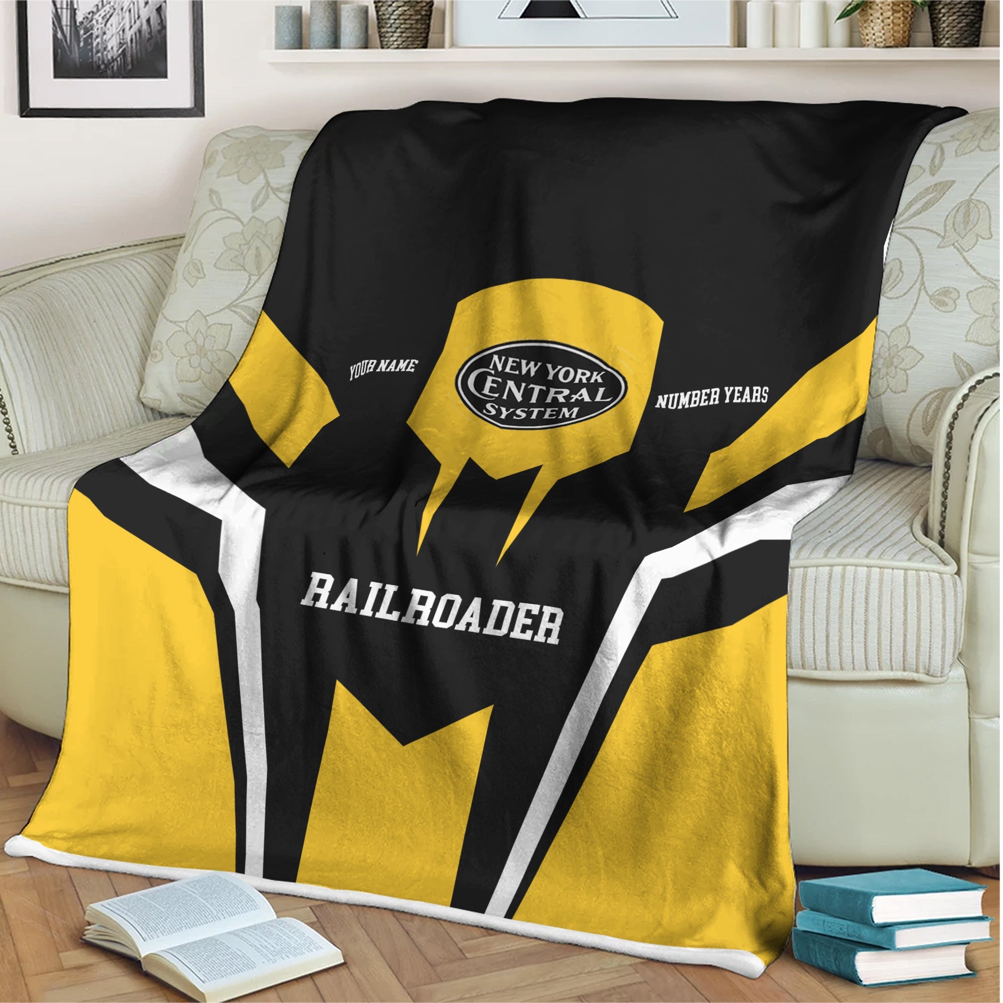 Railspirit Personalized New York Central Railroad Blanket Custom Year ...