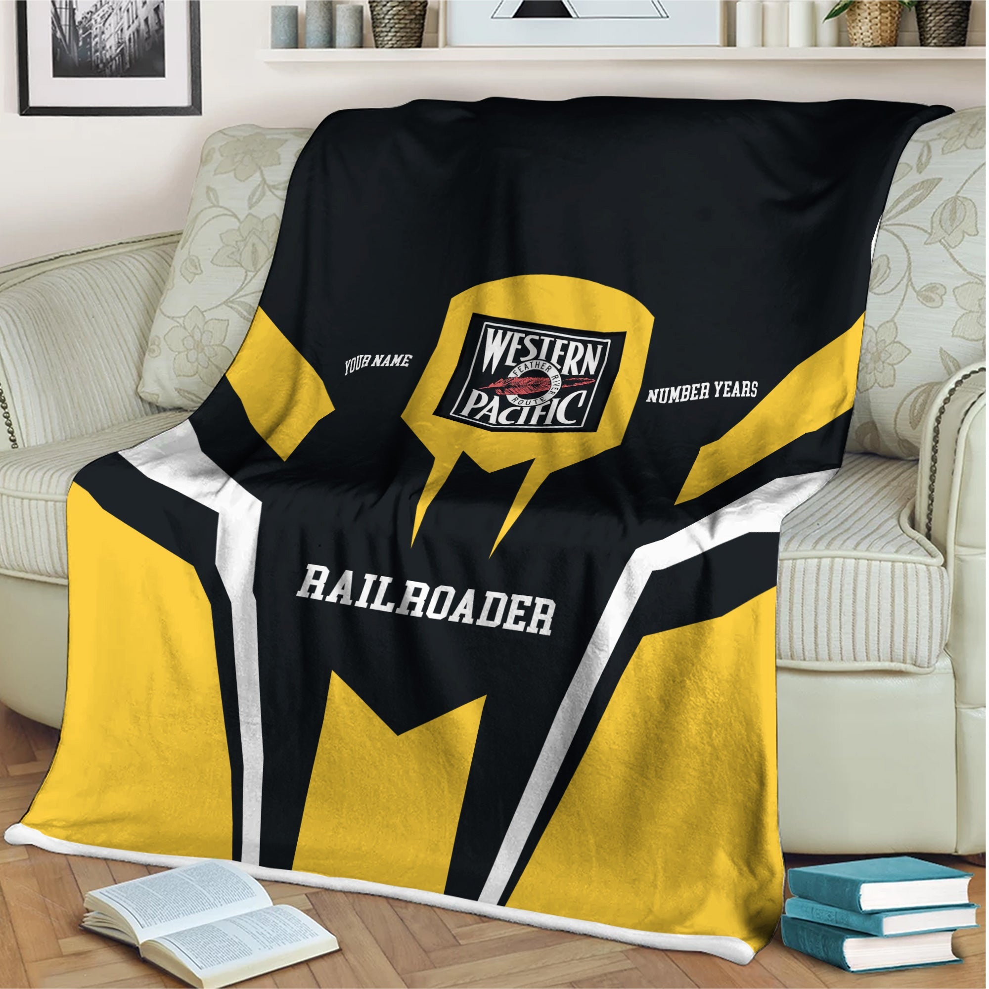 Railspirit Personalized Western Pacific Railroad Blanket Custom Year R ...