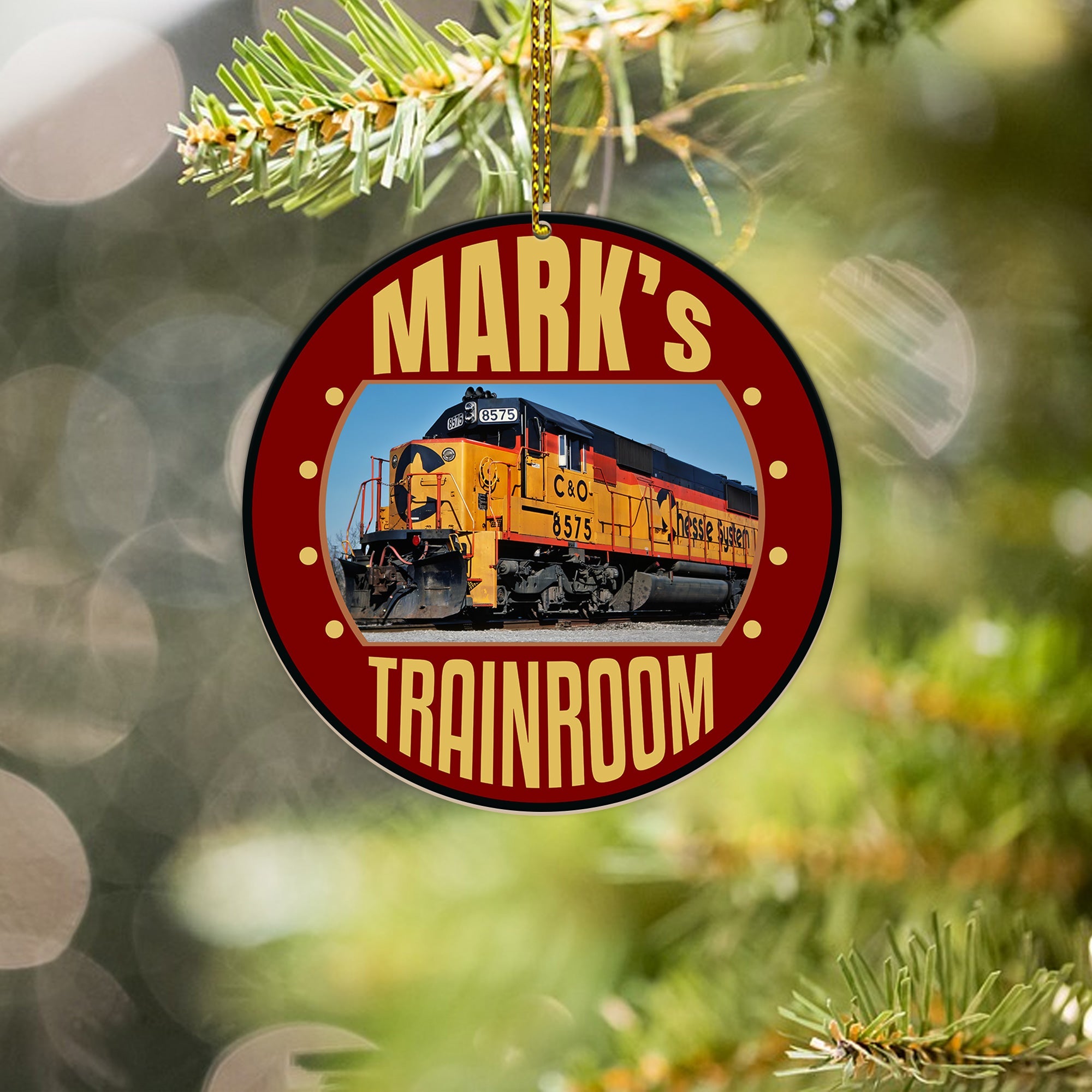 Chessie System Railroad Ornament, Personalized Vintage Train Logo Round ...