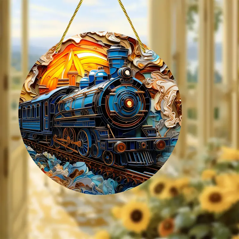 Railspirit Train 3D Visual Effect Stained Sun Catcher Art Window Decor ...