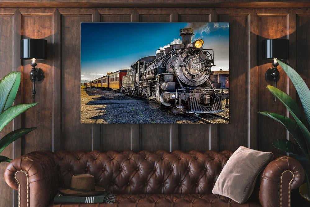 Railspirit Locomotive Single Canvas Rectangle Steam Locomotive Railroa ...